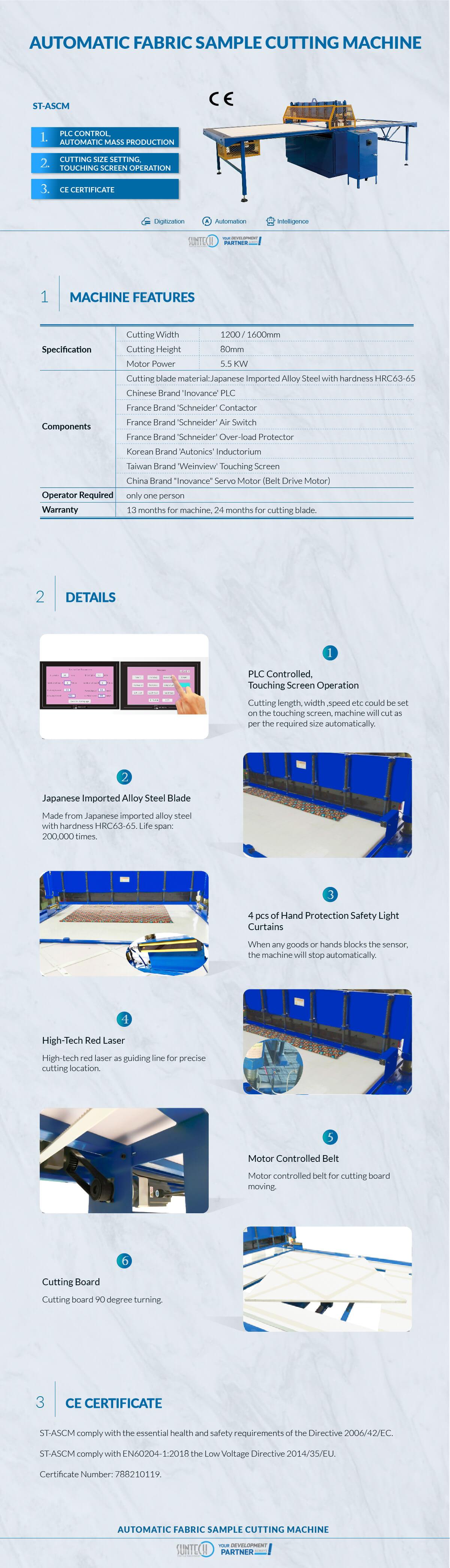 SUNTECH FABRIC SAMPLE CUTTING MACHINE